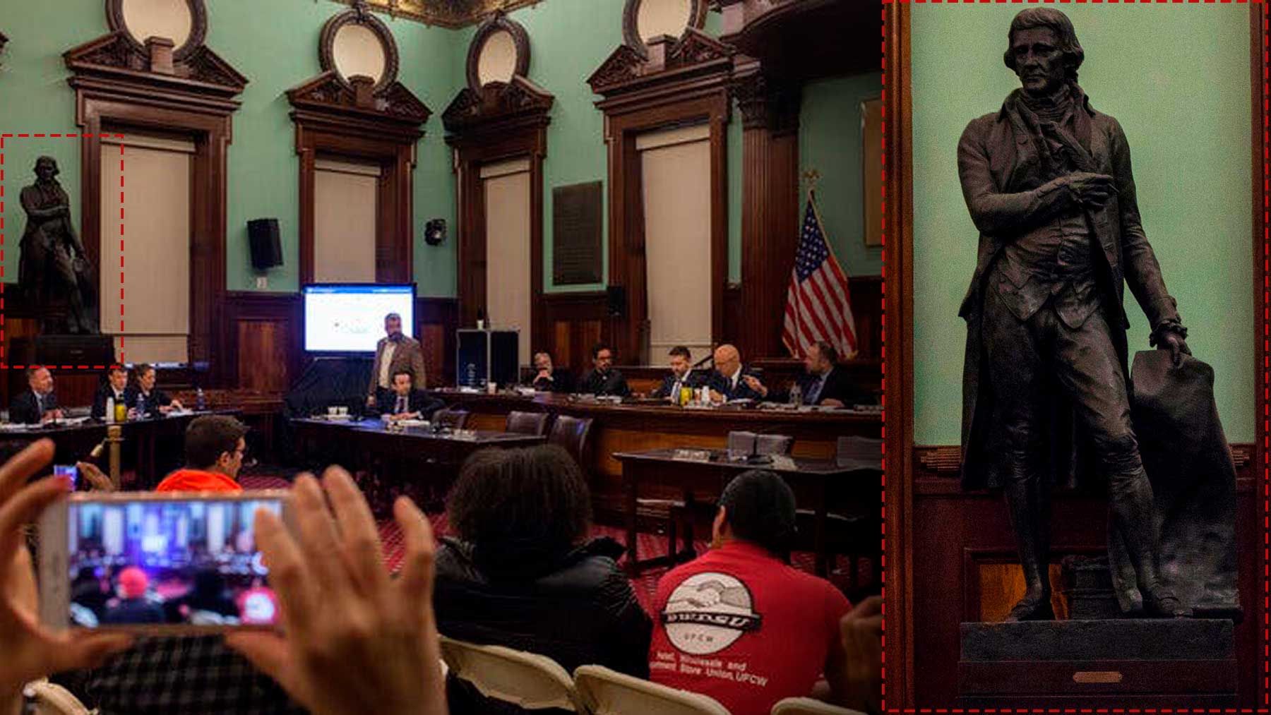 A statue of Thomas Jefferson removed from New York City Hall because he ...