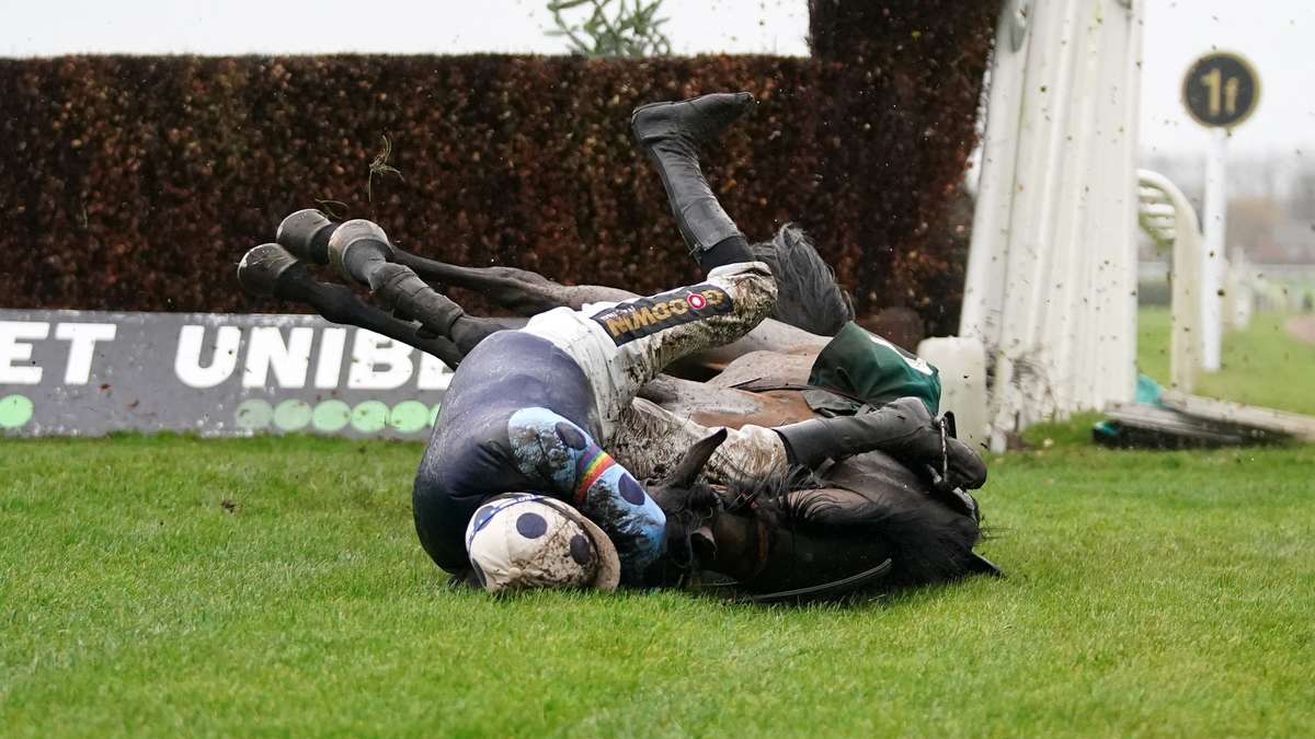 Accident in horse racing: falling horse triggers chain reaction - Padeye