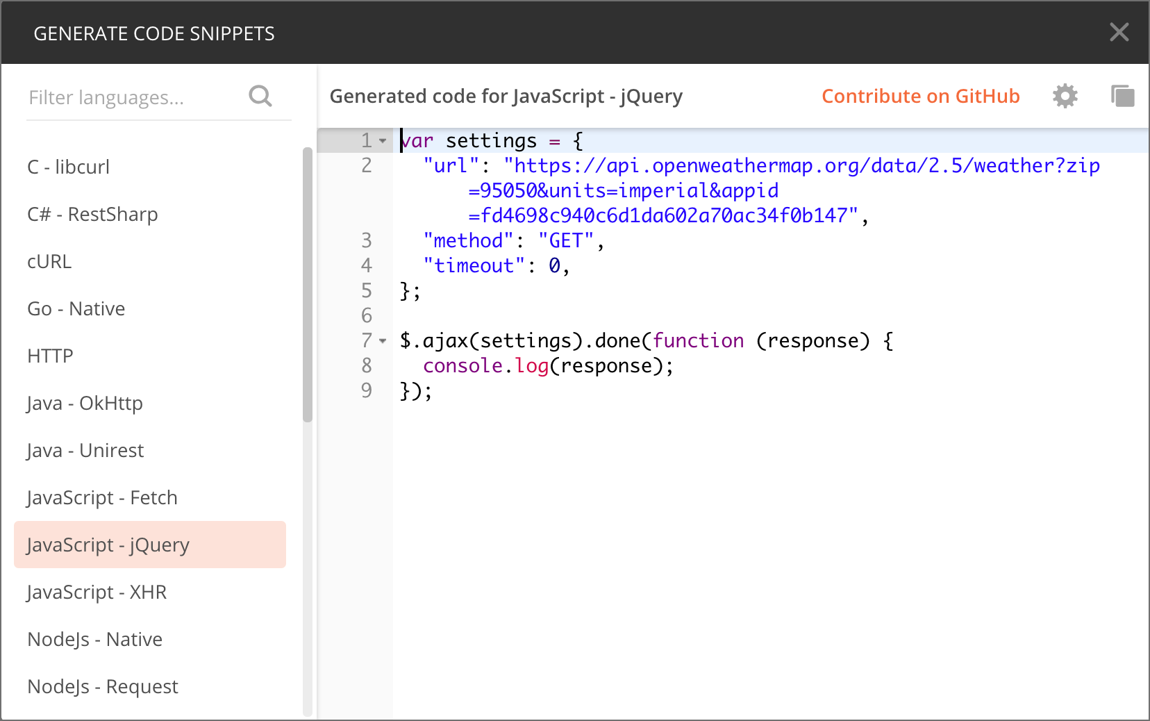 Inspect the JSON from the response payload | Documenting APIs