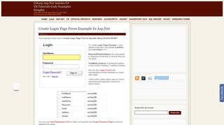 Create Login Page Form Example In Asp Net - Riset