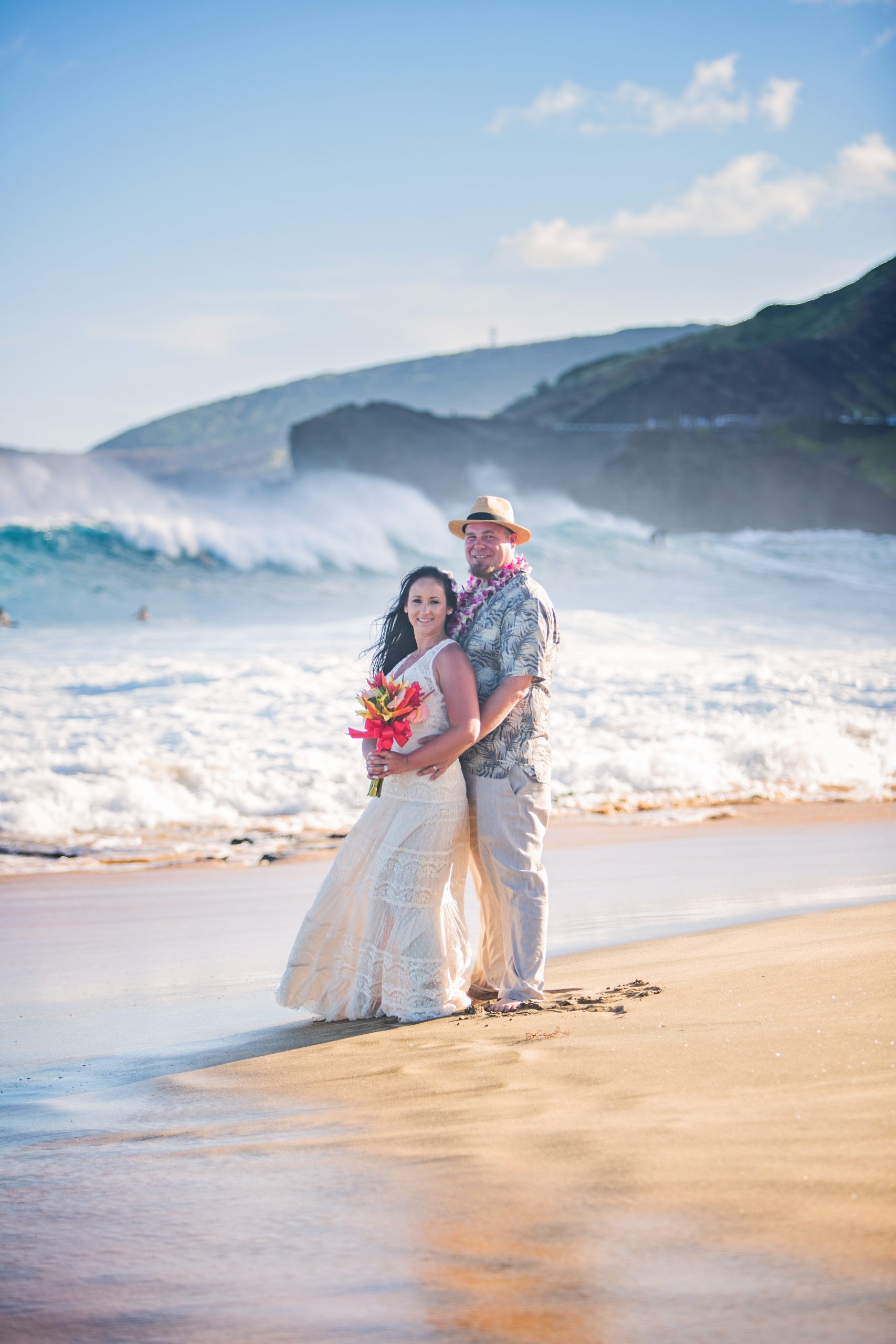 Sunset Wedding at Sandy Beach - Islander Weddings, Hawaii