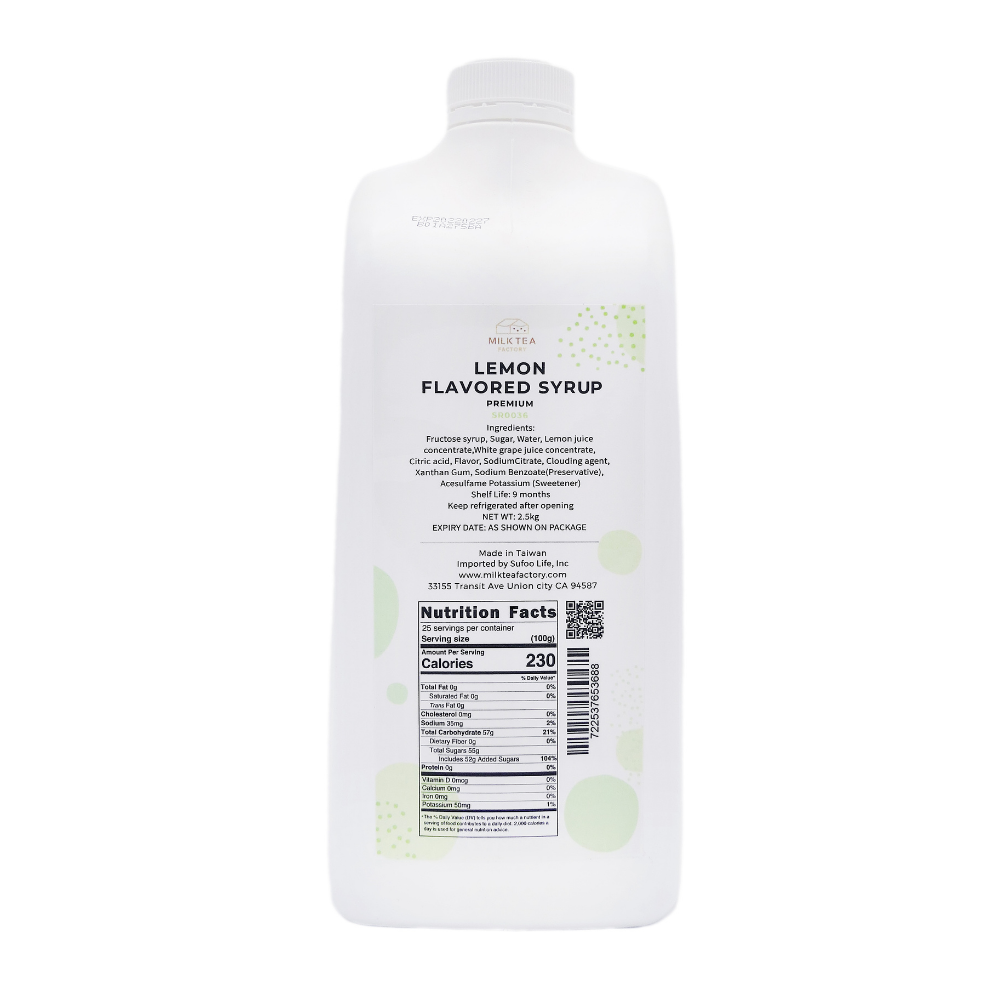 Lemon Flavored Syrup (Premium) – SR0036 – MILK TEA FACTORY