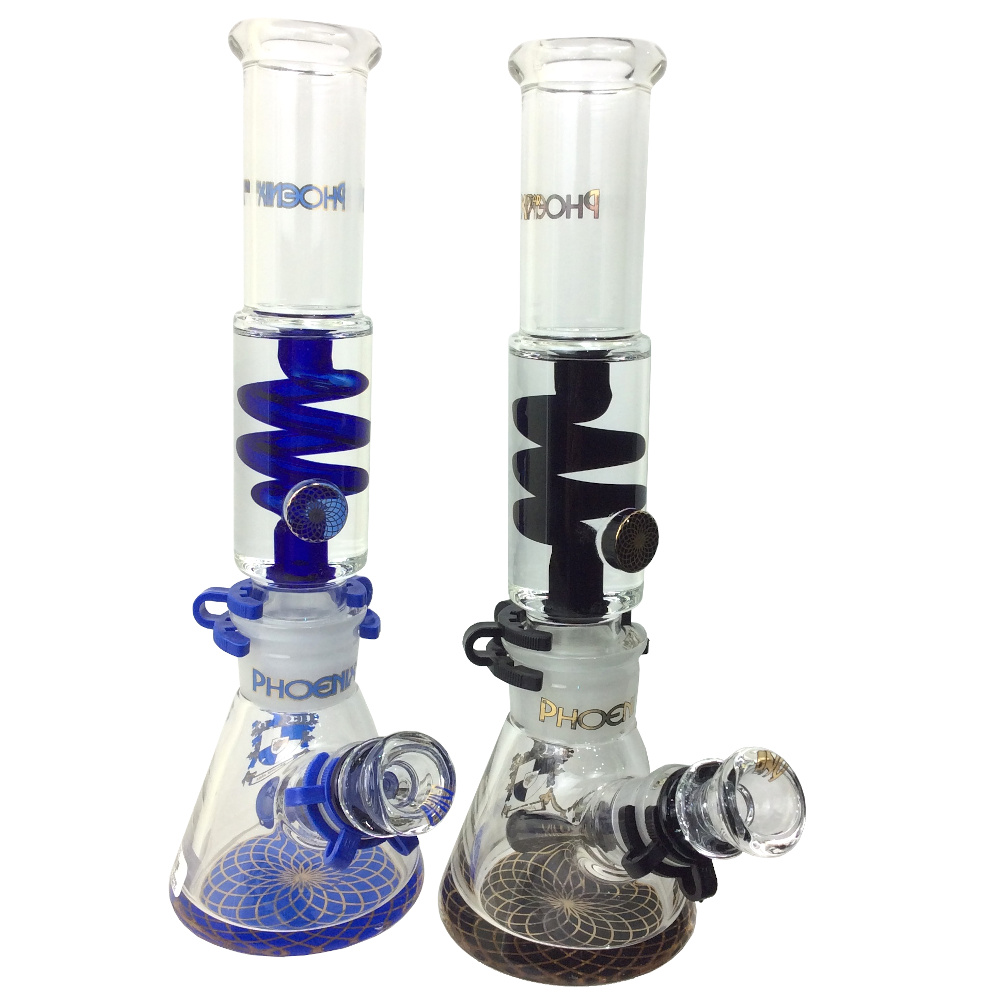 12 INCH PHOENIX 7MM BEAKER w FREEZE COIL WATER PIPE