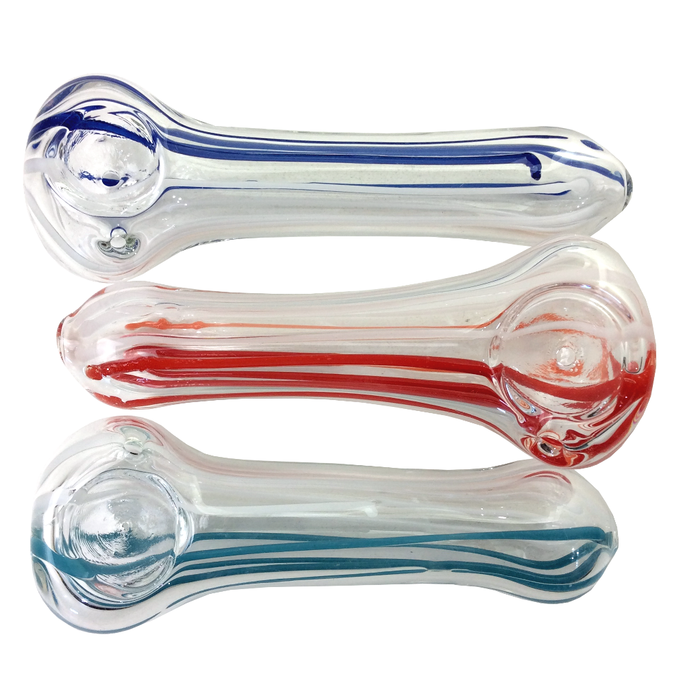 4.5 INCH SOLID COLOR STRIPES HAND PIPE