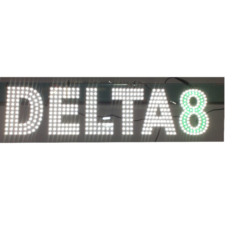 LED DELTA 8 SIGN WHITE & GREEN – SACRAMENTO