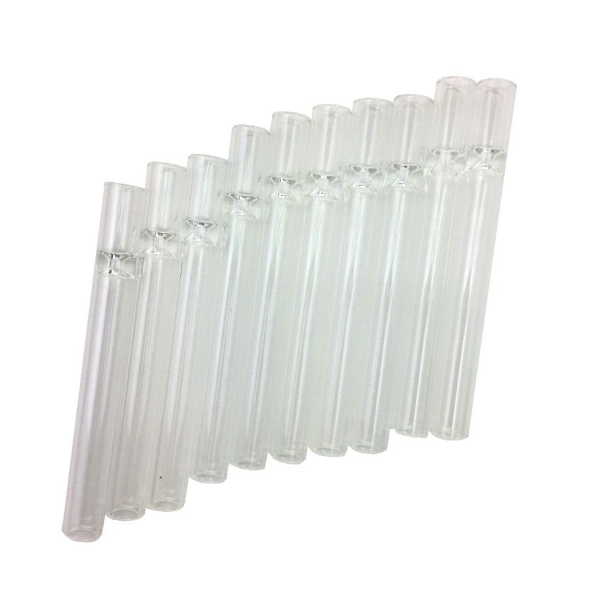 4 INCH CLEAR GLASS CHILLUM THICK