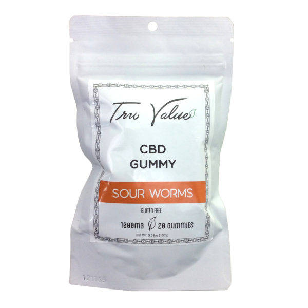 CBD TRU SOUR WORMS GUMMIES (1000/20CT)