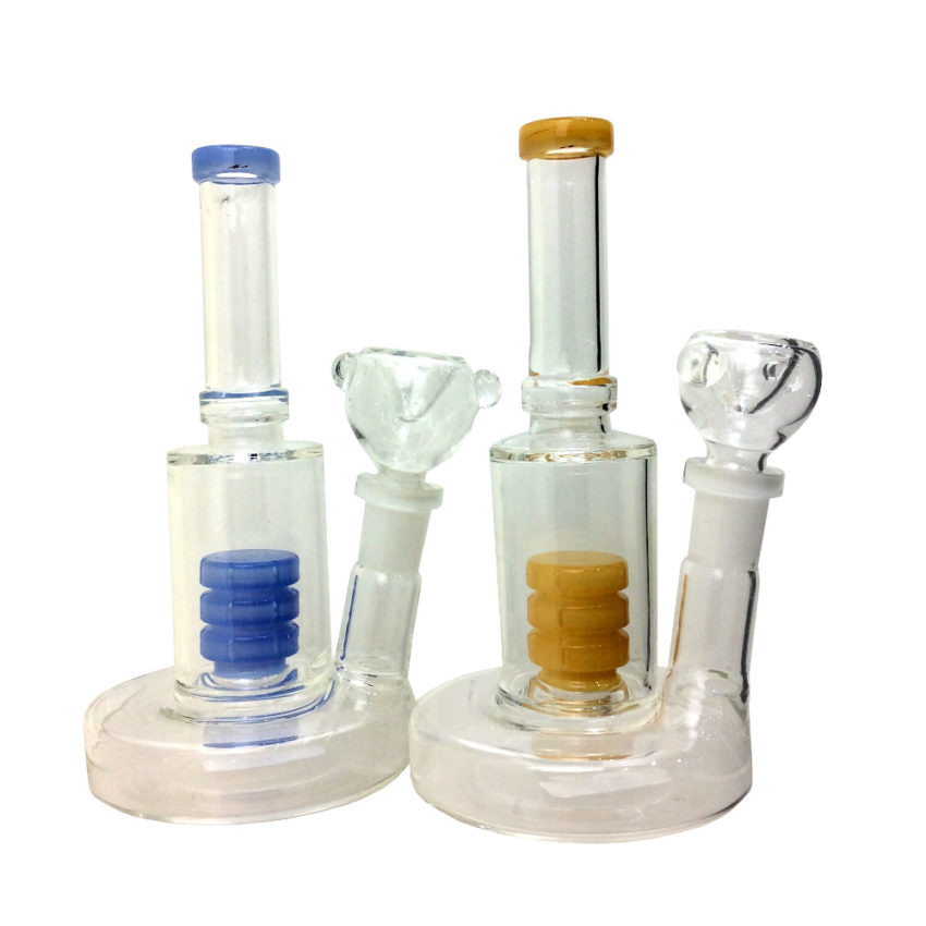 6 INCH BARREL PERCULATOR WIDE BASE WATER PIPE