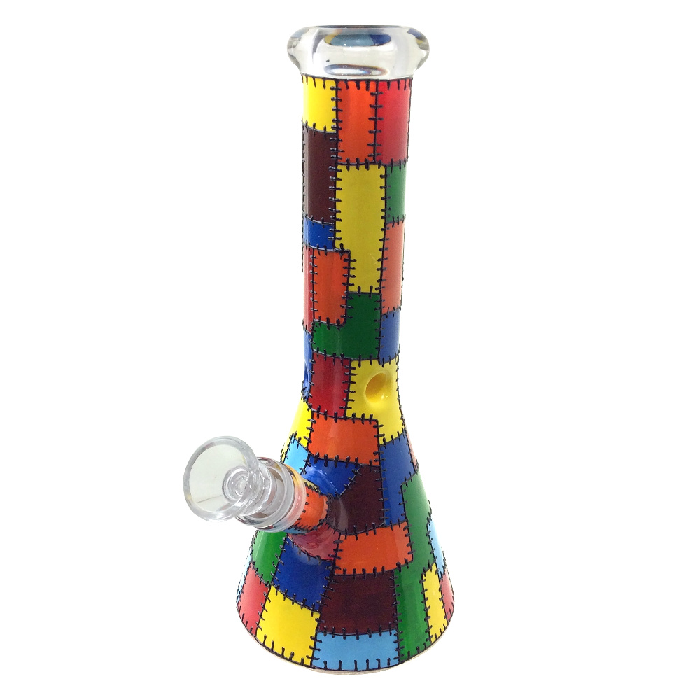 10 INCH 5MM STITCHED COLORS BEAKER WATER PIPE