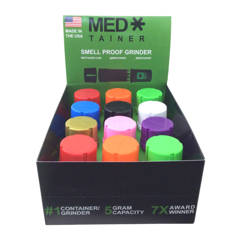 MEDTAINERS 20 DRAM GRINDER/CONTAINER SOLID COLORS