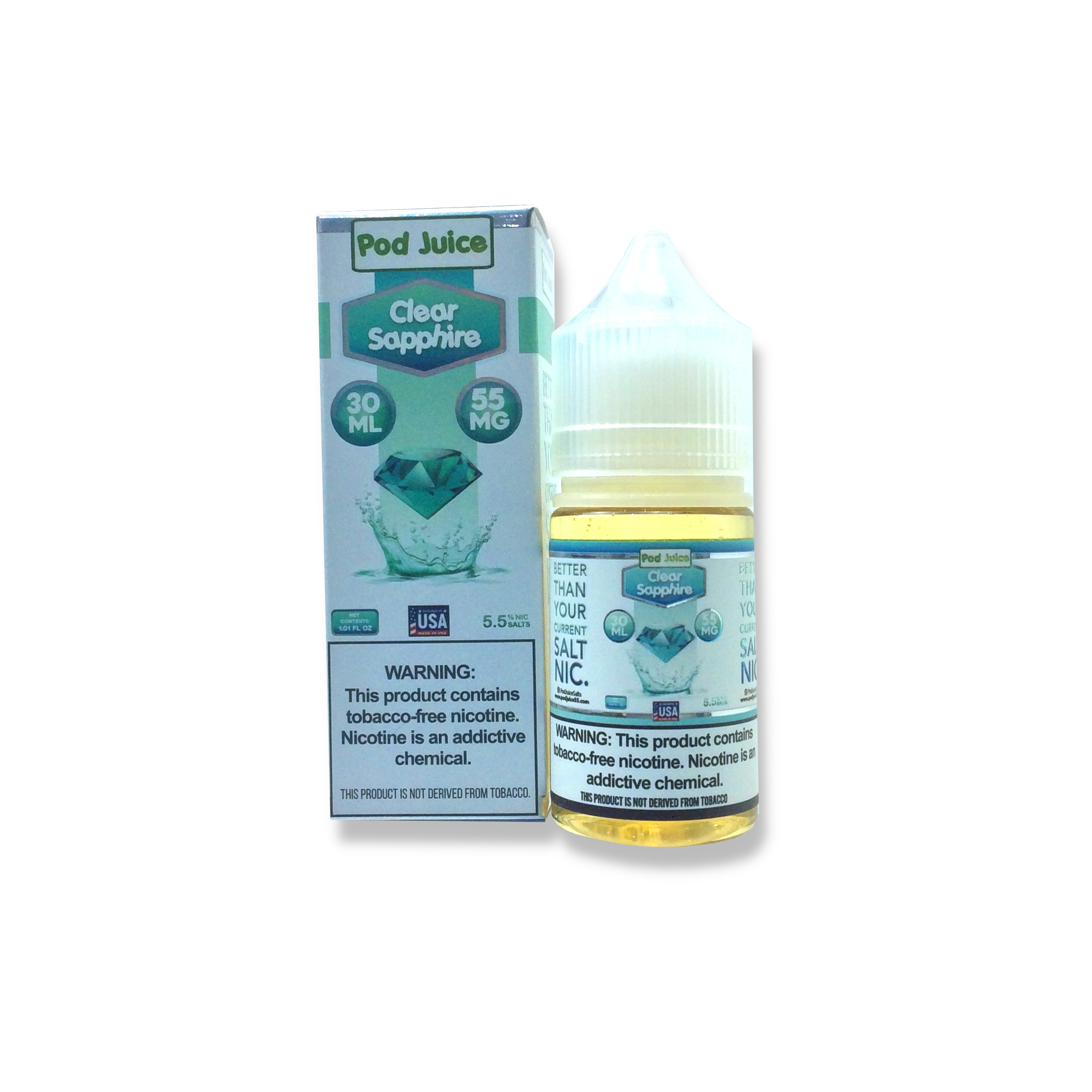 DC POD JUICE SALT CLEAR SAPPHIRE 55MG/30ML TFN