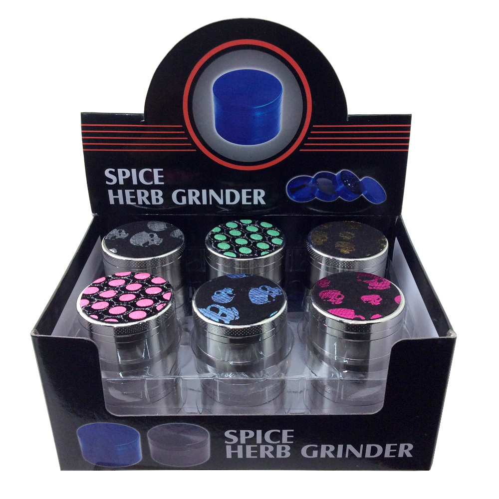 37MM SUEDE ASSORTED DESIGNS 4 PART GRINDER