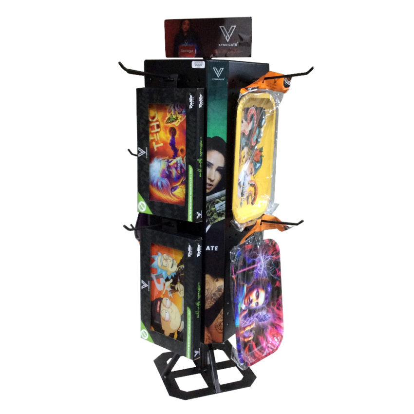 33 INCH FOUR SIDED COUNTER TOP SPIN DISPLAY (ALL METAL)