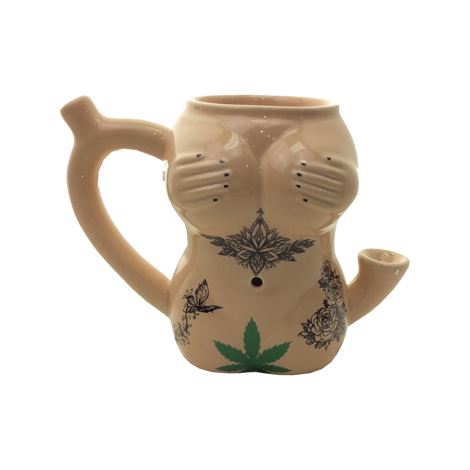 TATTOO GIRL MUG CERAMIC HAND PIPE