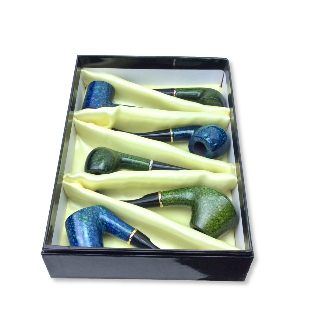 ASSORTED COLORS WOODEN FUJIMA TOBACCO HAND PIPES (6 CT)