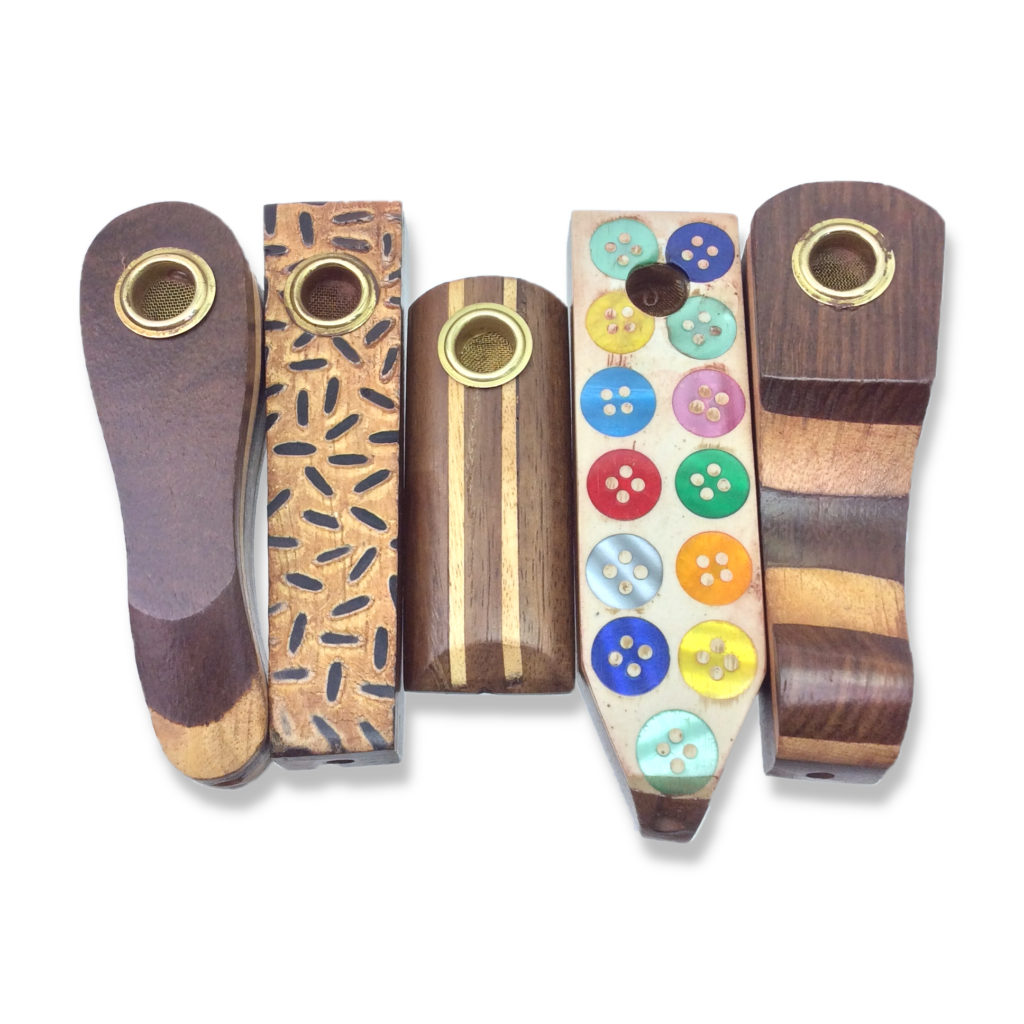 3.5 INCH ASSORTED TEAK WOOD HAND PIPES