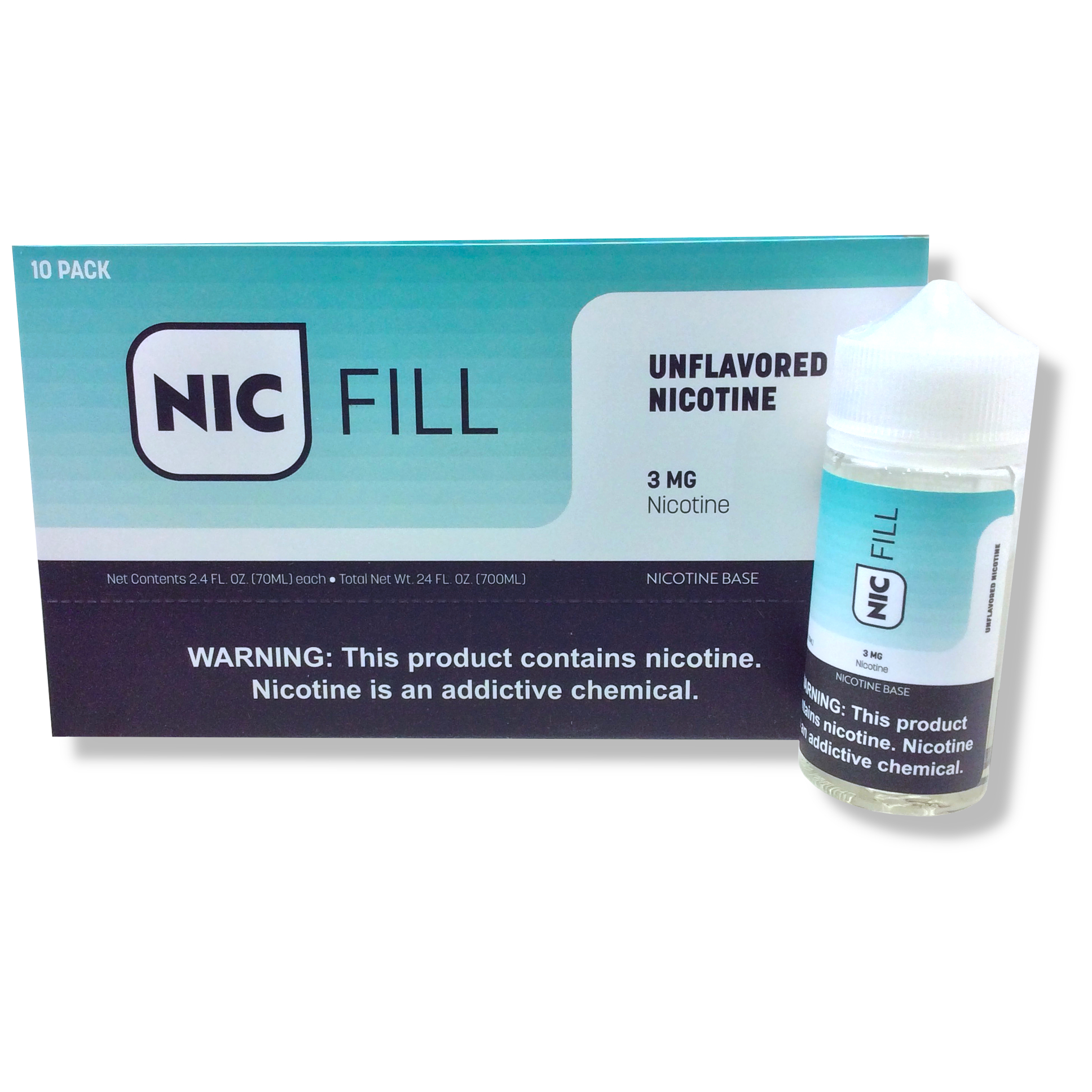 NIC FILL NICOTINE BASE 03MG/70ML (HALF FILL)
