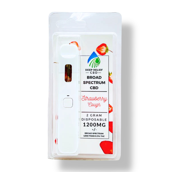 CBD DEEP RELIEF DISPOSABLE VAPE STRAWBERRY COUGH 2GM/1200MG