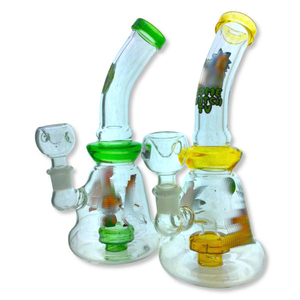 7.5 INCH LOGO RM CURVED NECK HANGER WATER PIPE