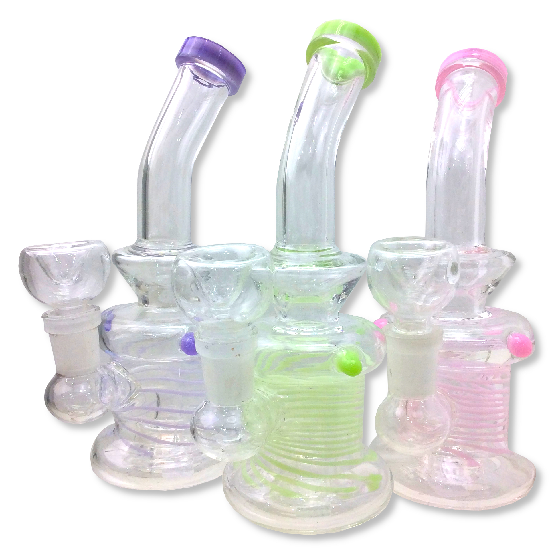 7 INCH SLIME SWIRL WITH SHOWER PERC HANGER WATER PIPE