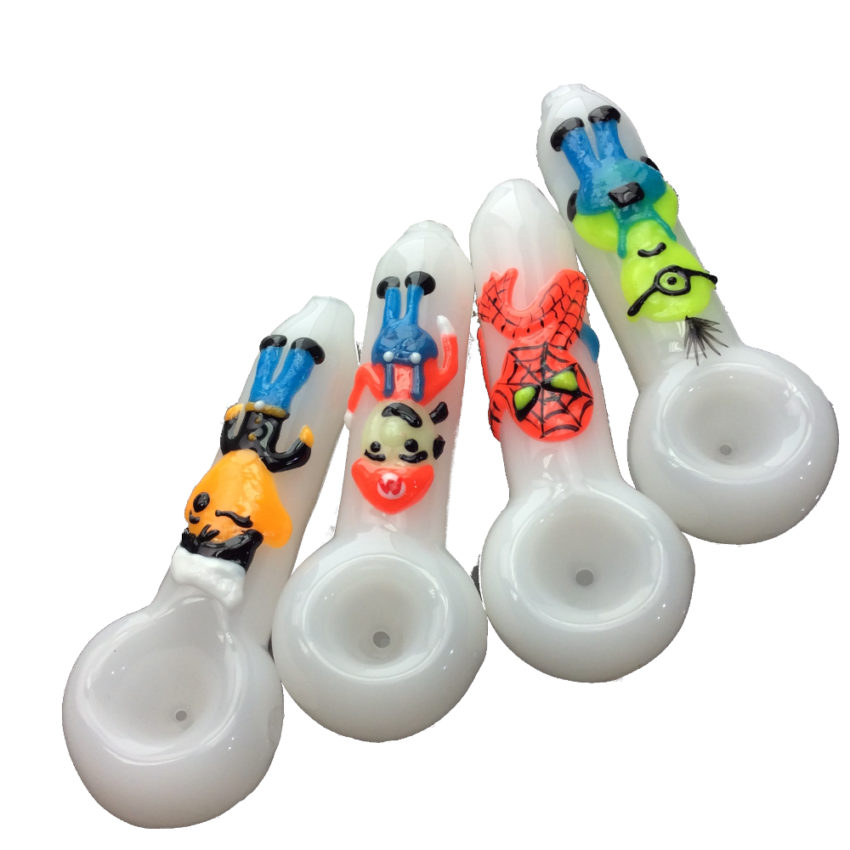 4 INCH GID SPOON ASSORTED CHARACHTERS HAND PIPES