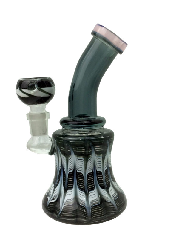 6.5 INCH SWIRL FANCY BEAKER CURVED SLIME NICK WATER PIPE