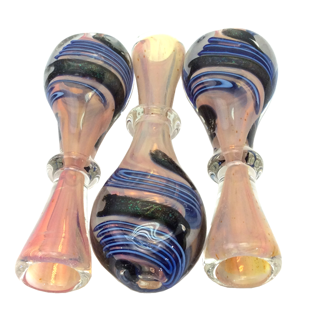 3.5 INCH GOLD FUMED DICHRO CHILLUM HAND PIPE