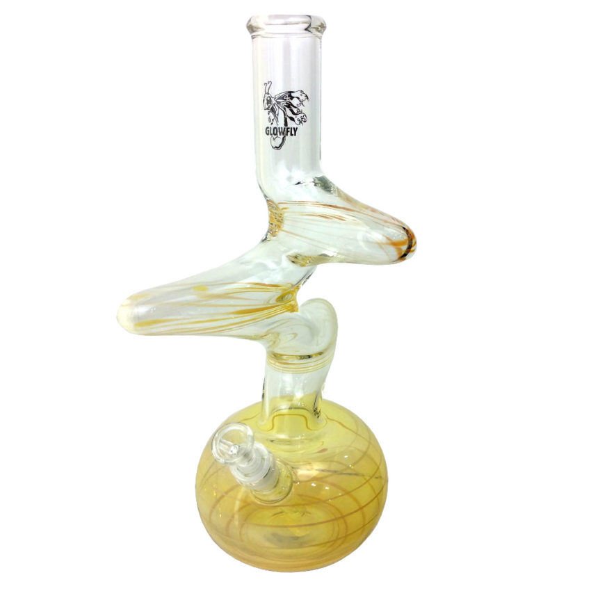 15 INCH TRIPLE ZONG GLOW FLY GLASS WATER PIPE