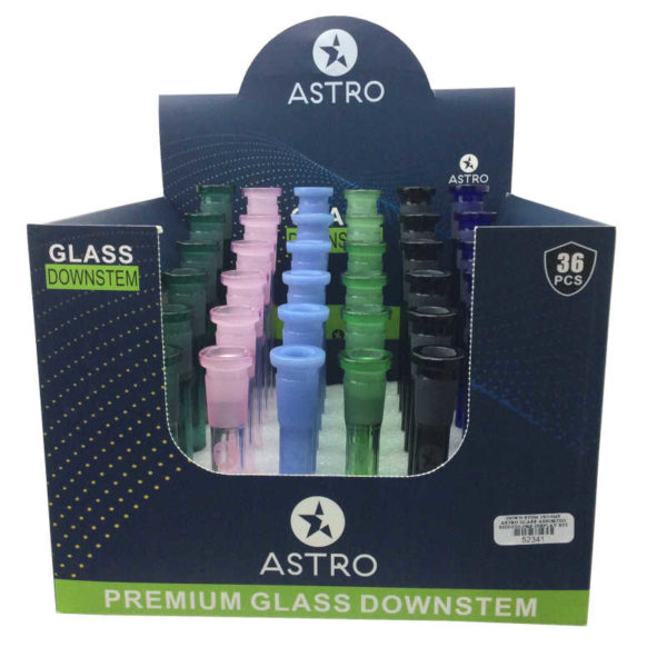 DOWN STEM 19/14MF ASTRO GLASS ASSORTED SIZE AND COLORS DISPLAY SET