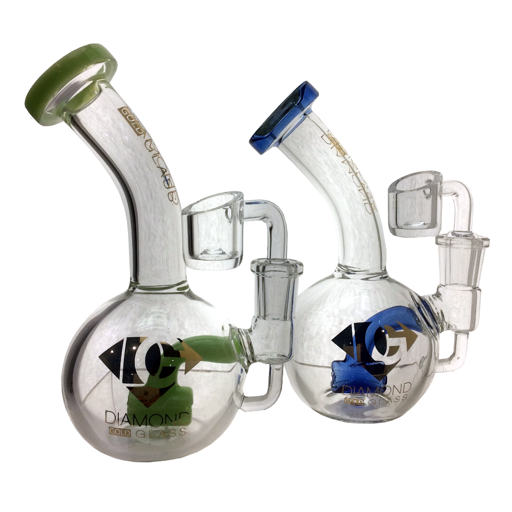 6 INCH DIAMOND GOLD BALL RIG WATER PIPE