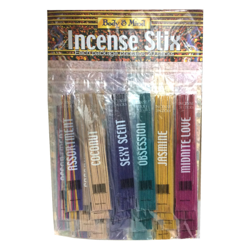 BODY AND MIND ASSORTED INCENSE CARD DISPLAY (24/ 20CT)