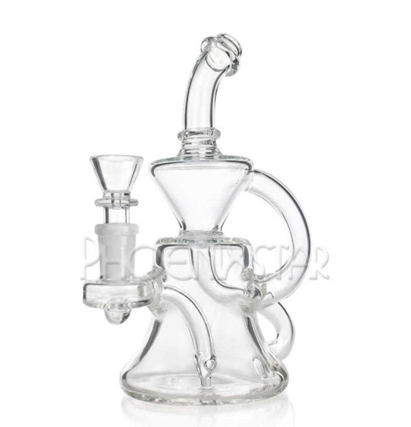 6.5 INCH CLEAR GLASS OIL RIG RECYCLER WATER PIPE