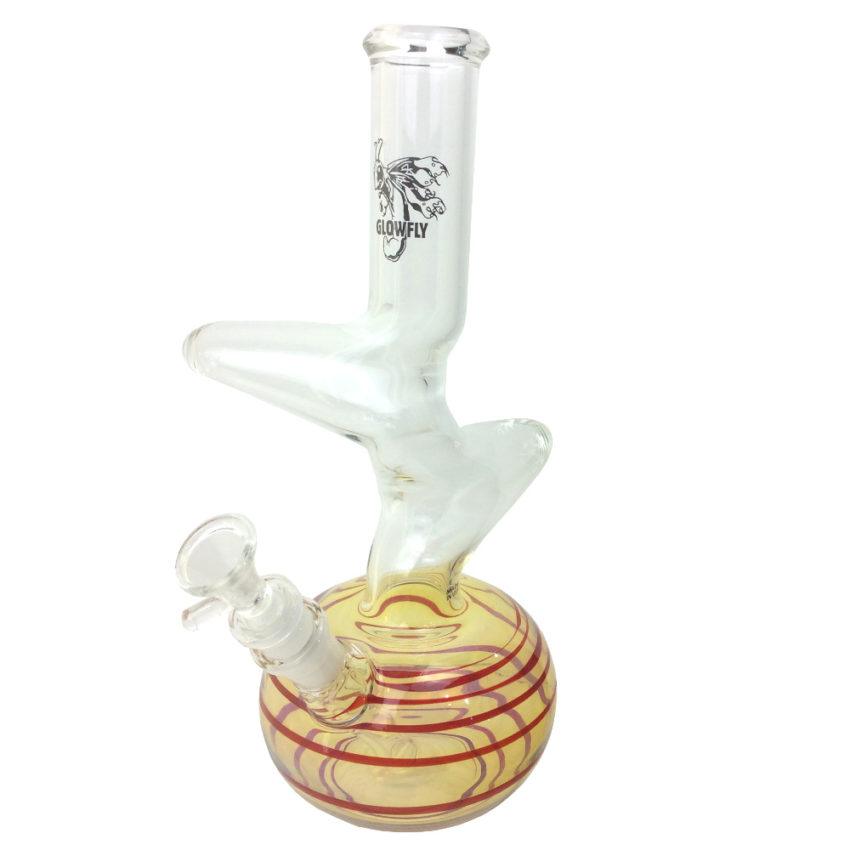 12 INCH DOUBLE ZONG GLOW FLY GLASS WATER PIPE