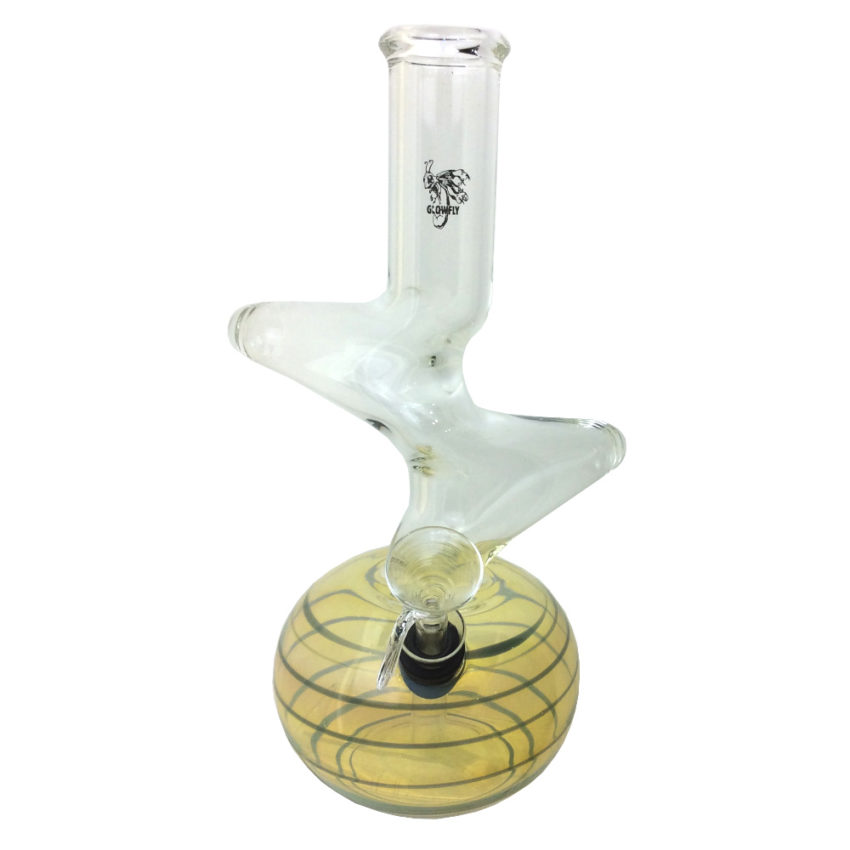 10 INCH DOUBLE ZONG GLOW FLY GLASS WATER PIPE